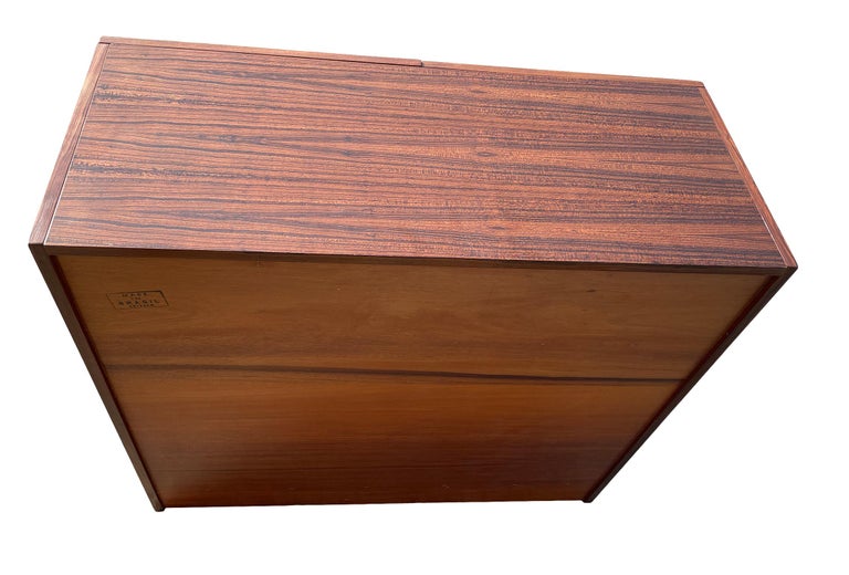 Mid-Century Modern Rosewood Desk Magic Box Made in Brazil with Key For ...