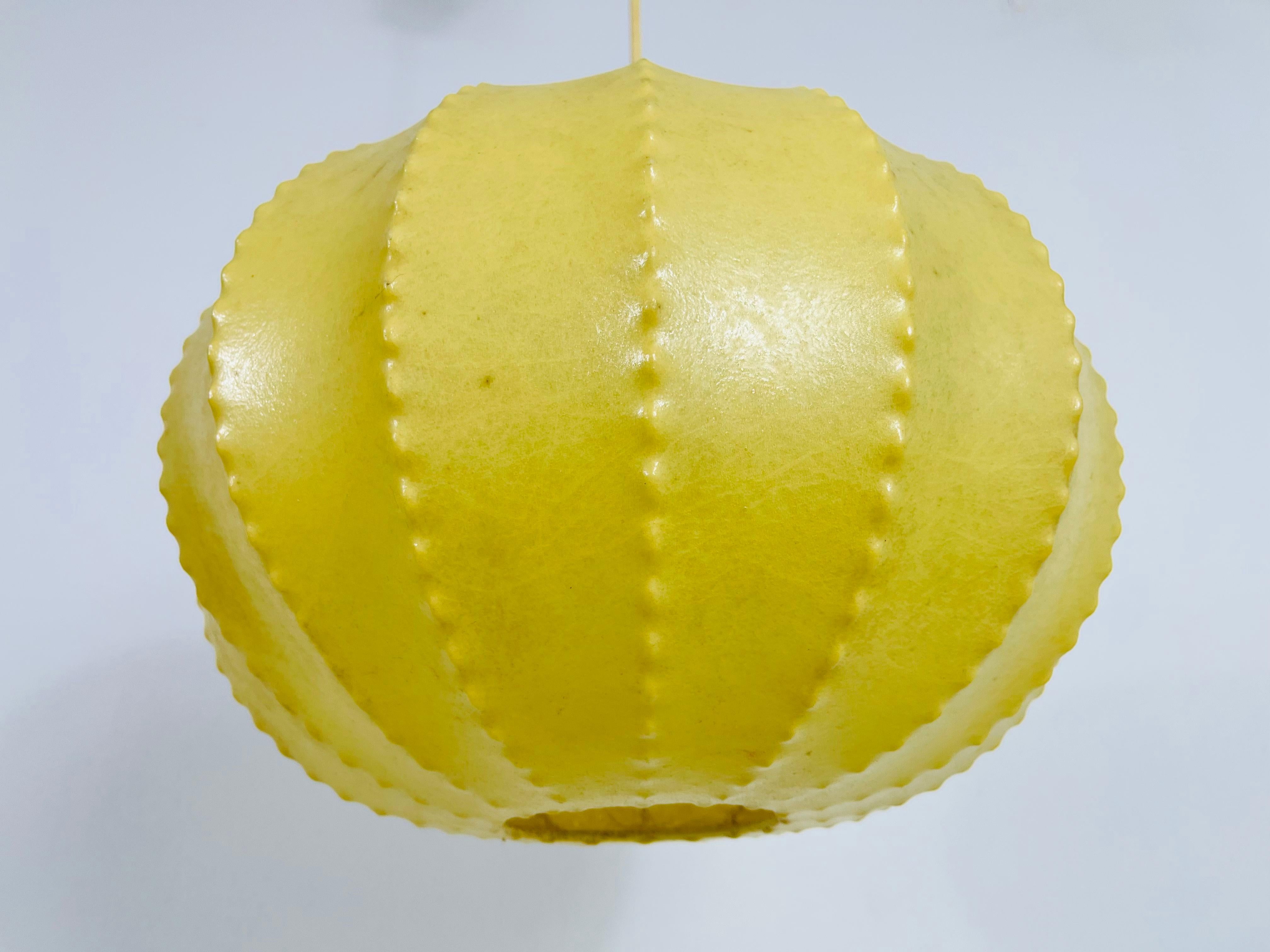 Mid-Century Modern Round Cocoon Pendant Lamp, 1960s, Italy at 1stDibs