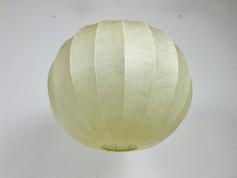 Mid-Century Modern Round Cocoon Pendant Lamp, 1960s, Italy at 1stDibs