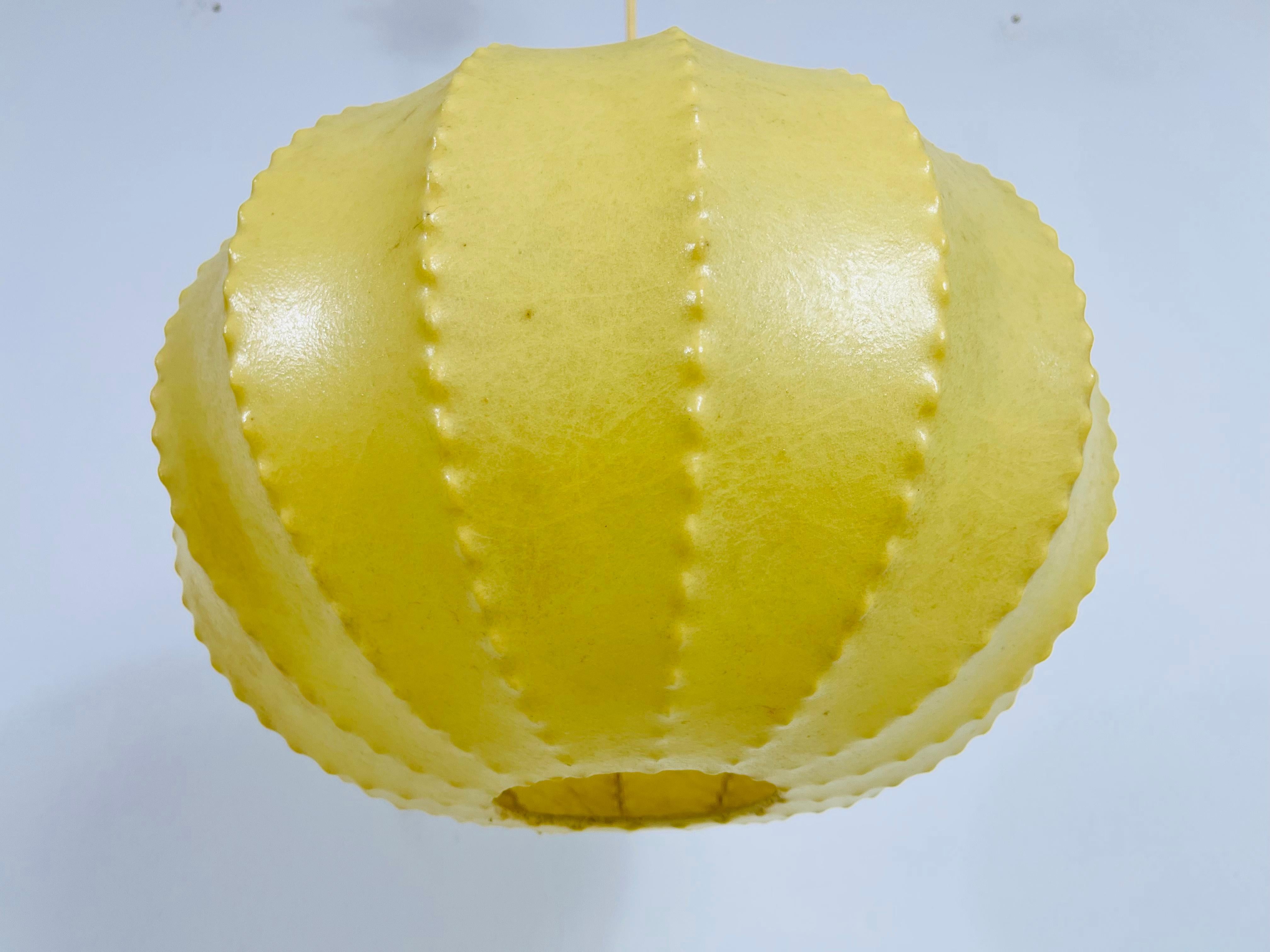 Mid-Century Modern Round Cocoon Pendant Lamp, 1960s, Italy at 1stDibs