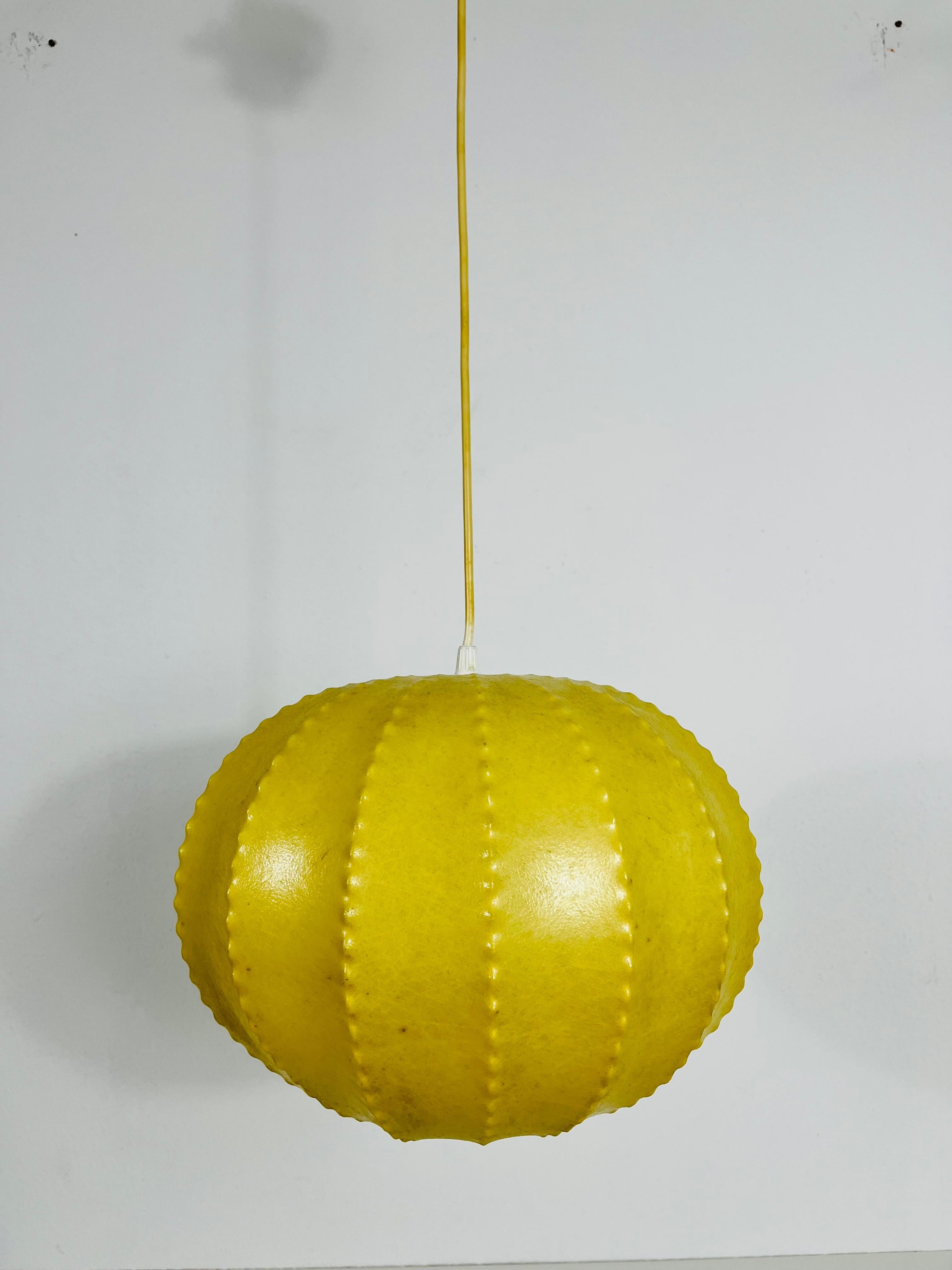 Mid-Century Modern Round Cocoon Pendant Lamp, 1960s, Italy at 1stDibs