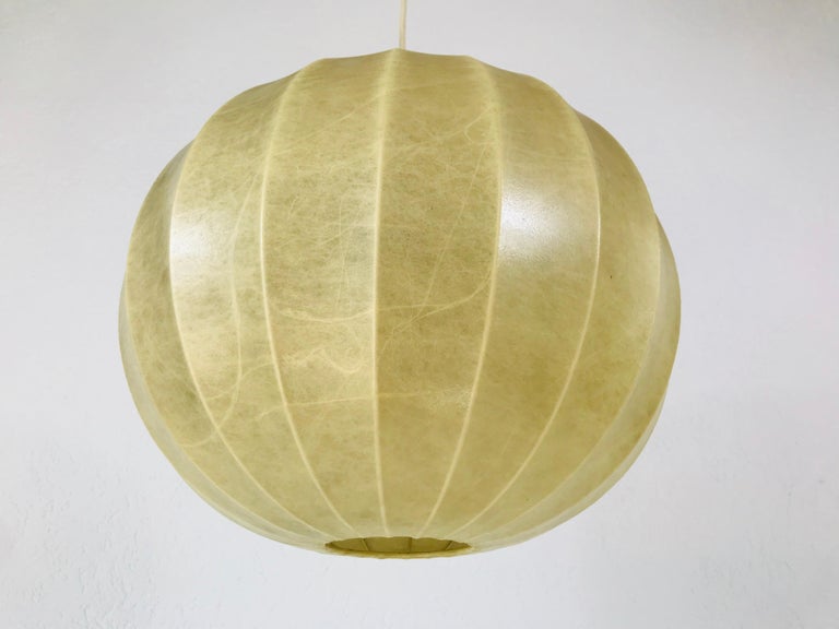 Mid-Century Modern Round Cocoon Pendant Lamp, 1960s, Italy at 1stDibs