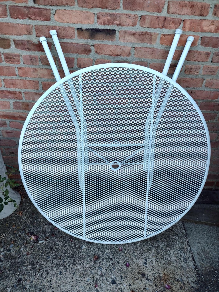 Mid Century Modern Round Foldup Mesh Top Table by Russell Woodard C1960 ...