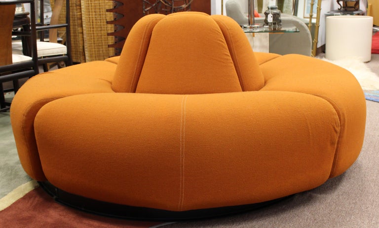 Mid-Century Modern Round Foyer Lobby Sculptural Sofa Sectional Orange ...