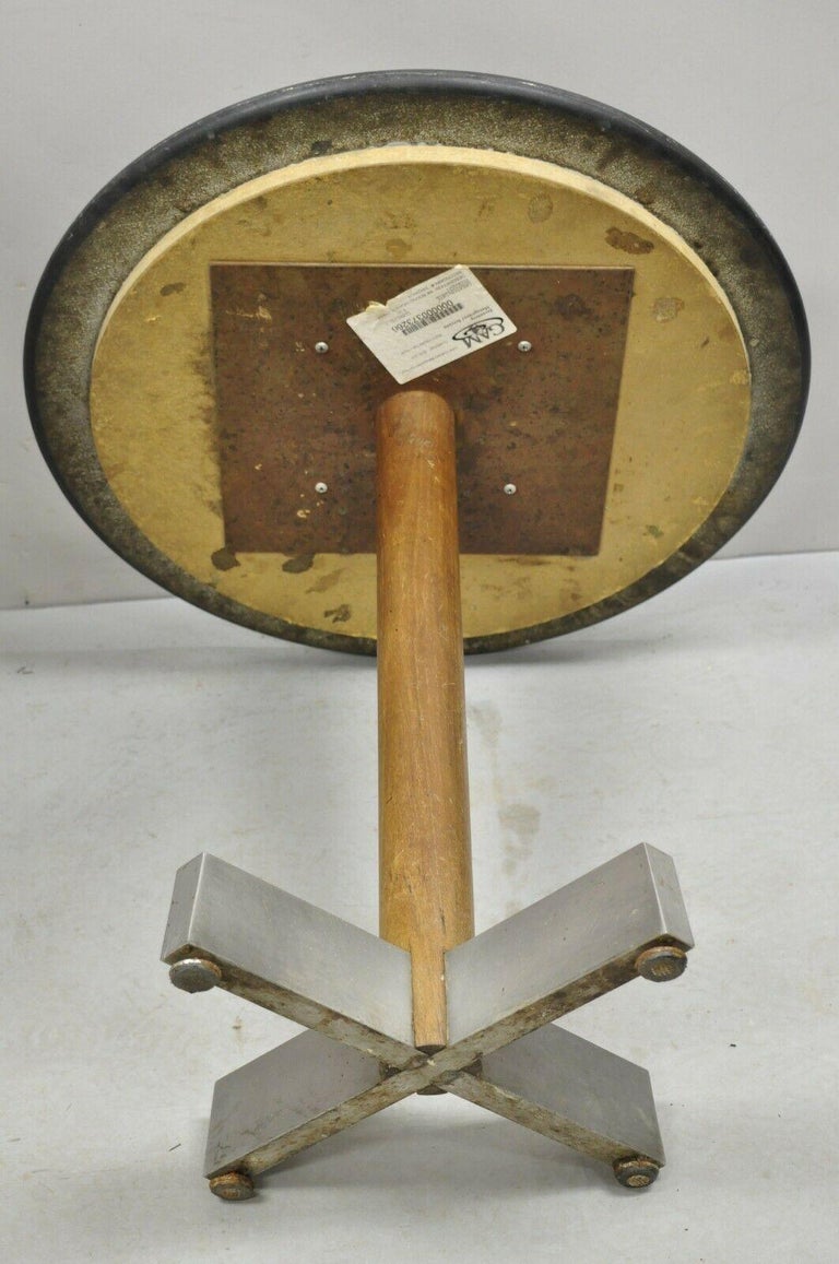 Mid Century Modern Round Granite Top Metal Star Base Side Tables - a ...