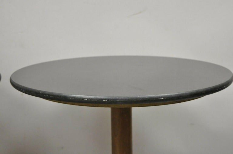 Mid Century Modern Round Granite Top Metal Star Base Side Tables - a ...