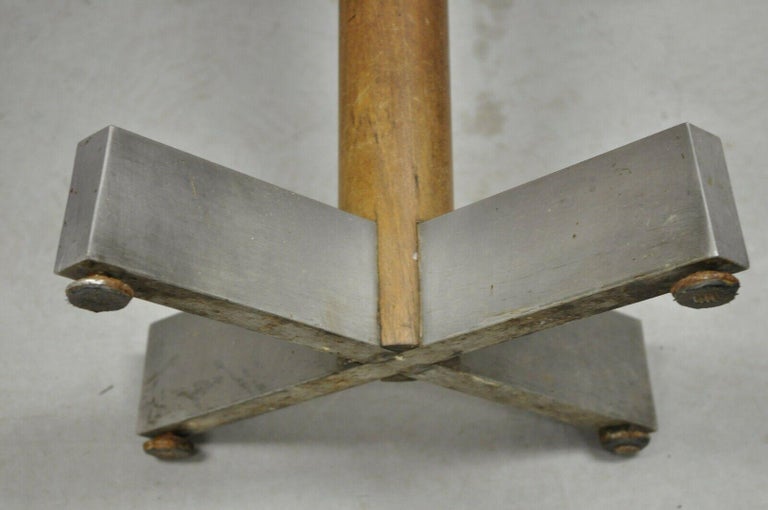 Mid Century Modern Round Granite Top Metal Star Base Side Tables - a ...