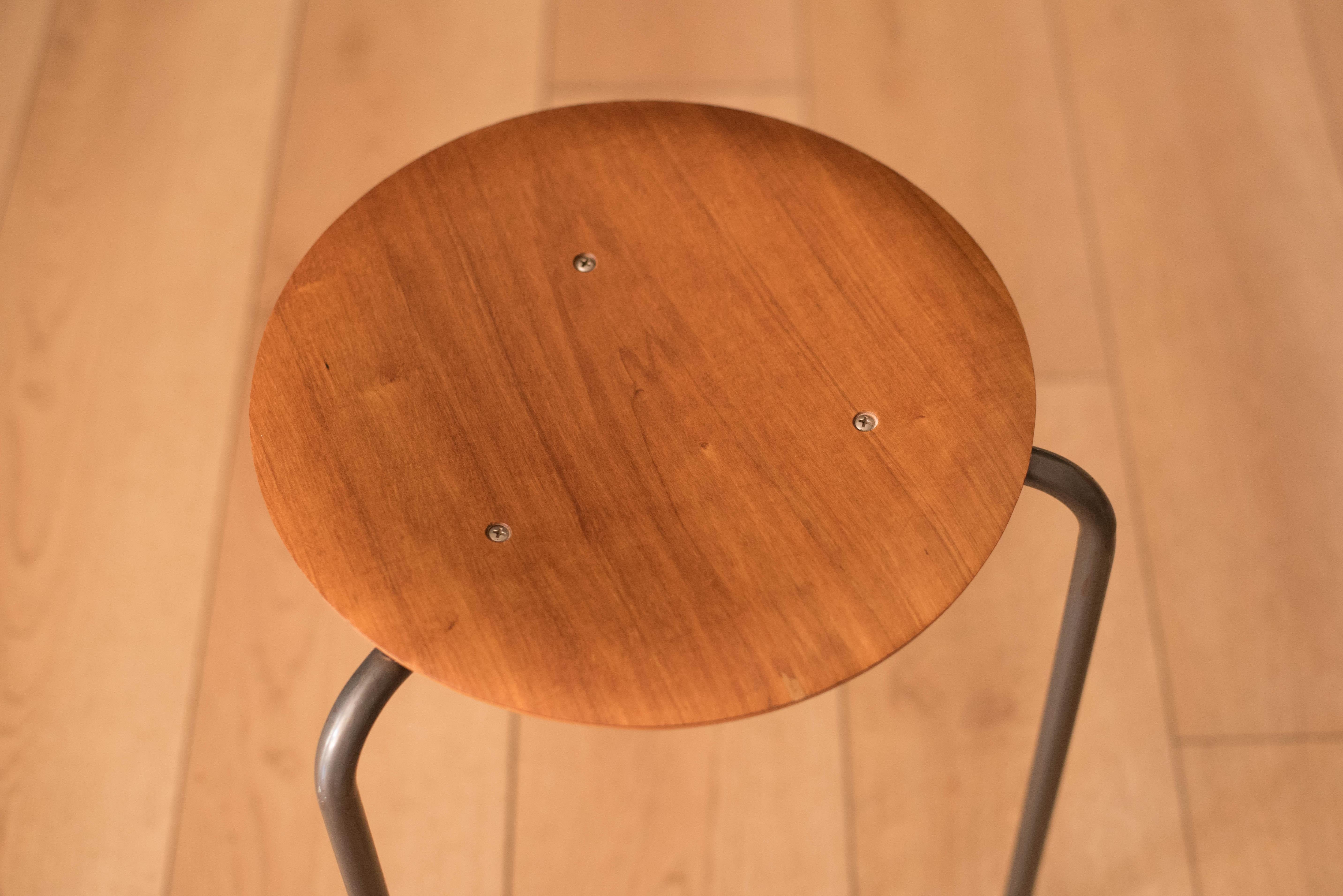 Mid-Century Modern Round Teak Stacking Stool End Table For Sale at 1stDibs