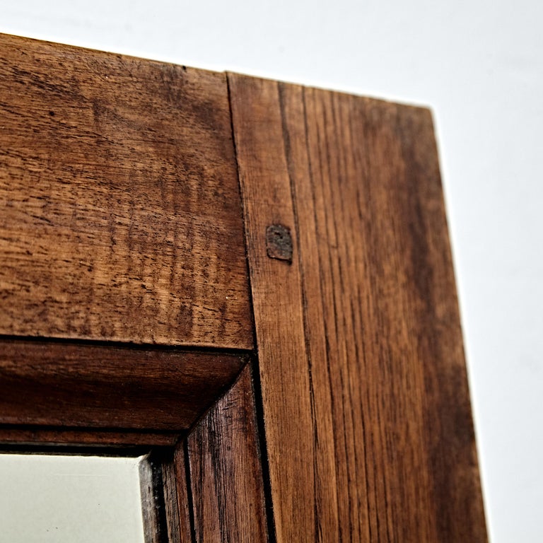 Mid-Century Modern Rustic Wood Mirror, circa 1960 For Sale at 1stDibs