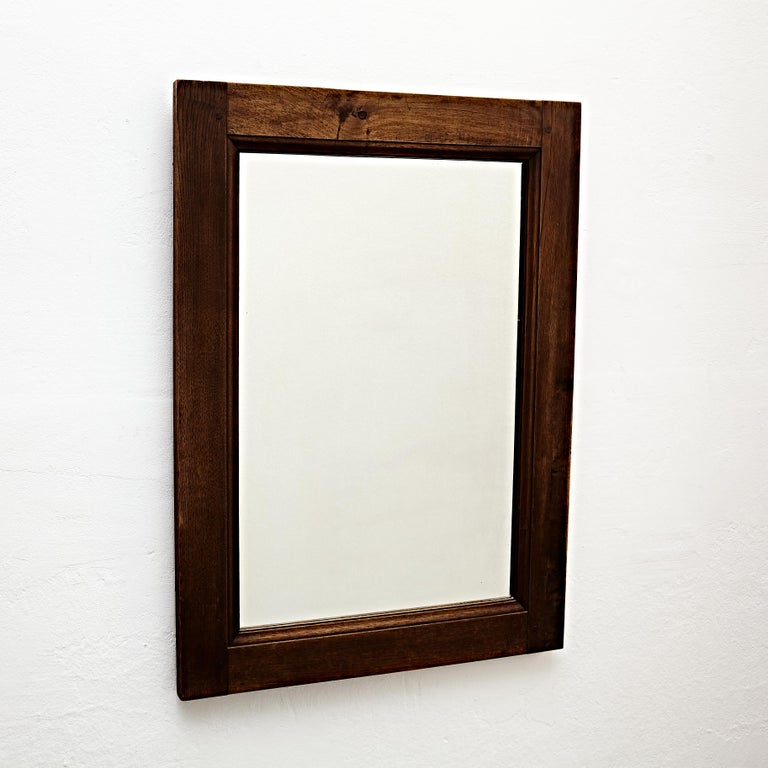 Mid-Century Modern Rustic Wood Mirror, circa 1960 For Sale at 1stDibs
