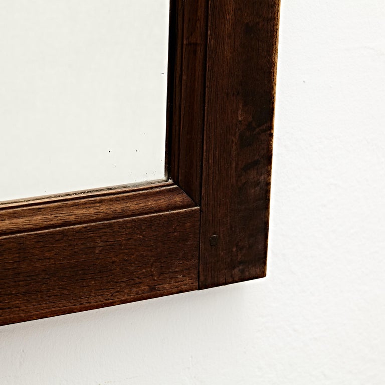 Mid-Century Modern Rustic Wood Mirror, circa 1960 For Sale at 1stDibs