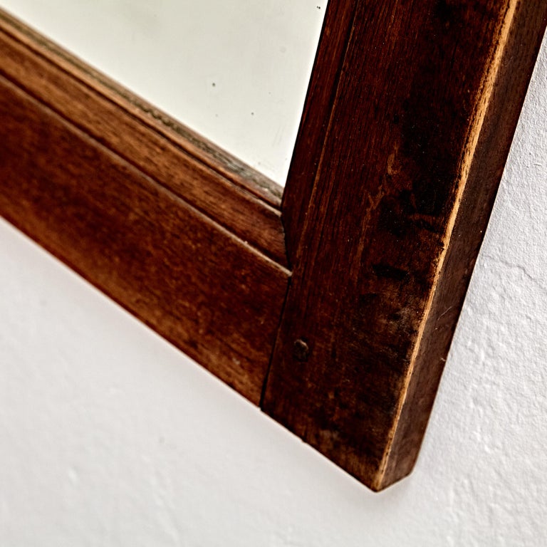 Mid-Century Modern Rustic Wood Mirror, circa 1960 For Sale at 1stDibs