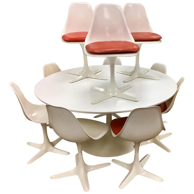 Mid-Century Modern Saarinen Tulip Dining Set by Burke USA, 1970s at 1stDibs