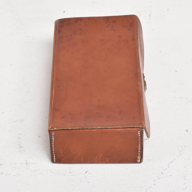 Mid-Century Modern Saddle Leather Box with Lock at 1stDibs | leather ...