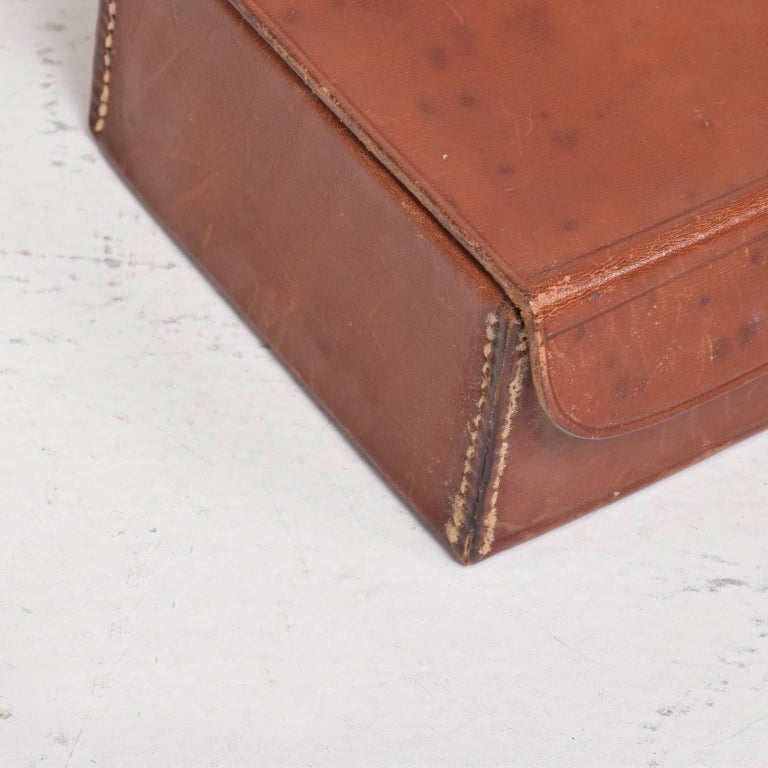 Mid-Century Modern Saddle Leather Box with Lock at 1stDibs | leather ...
