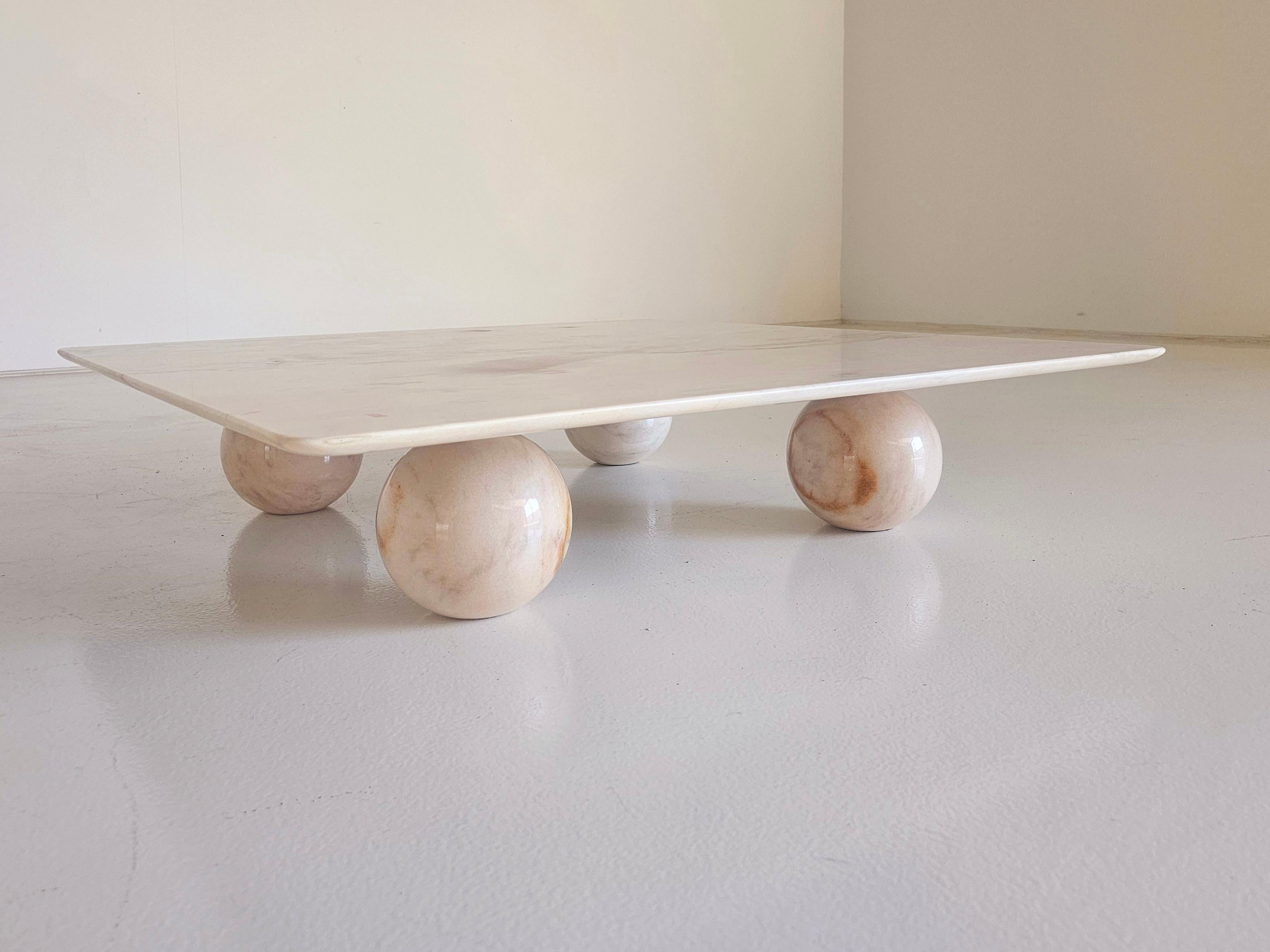 Mid Century Modern salmon pink sphere coffee table, Italy, 1970s For ...