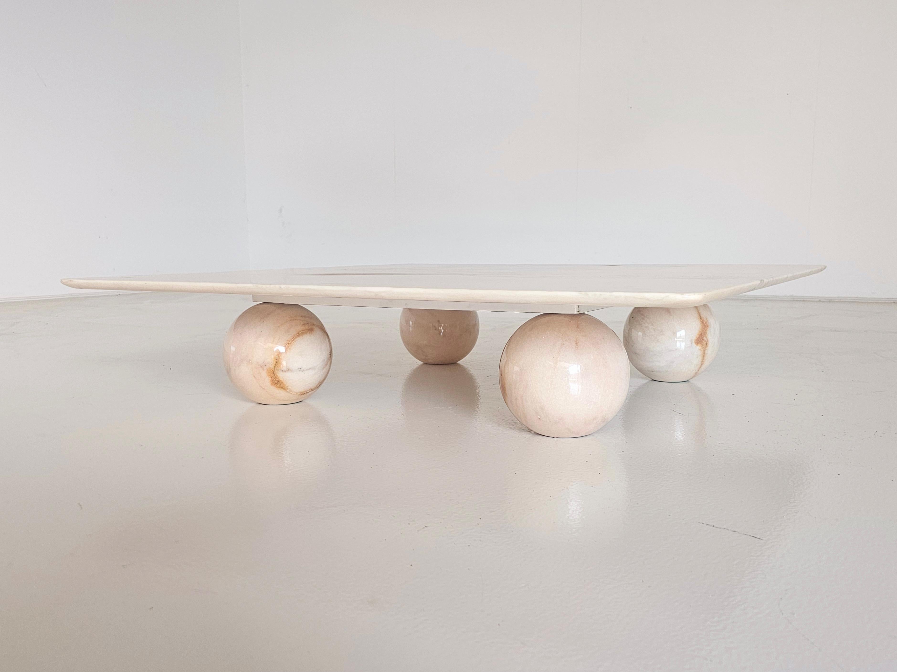 Mid Century Modern salmon pink sphere coffee table, Italy, 1970s For ...