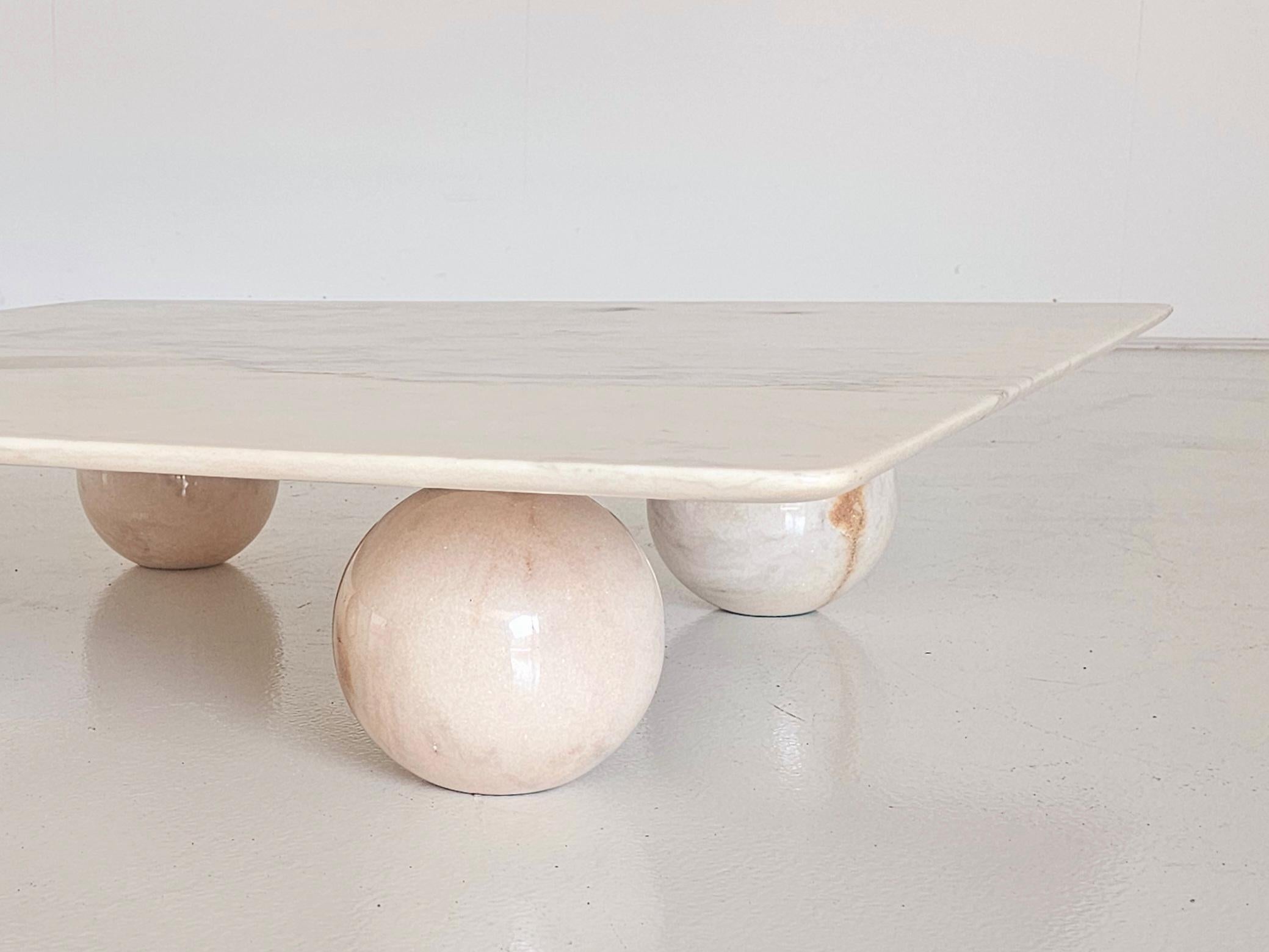 Mid Century Modern salmon pink sphere coffee table, Italy, 1970s For ...