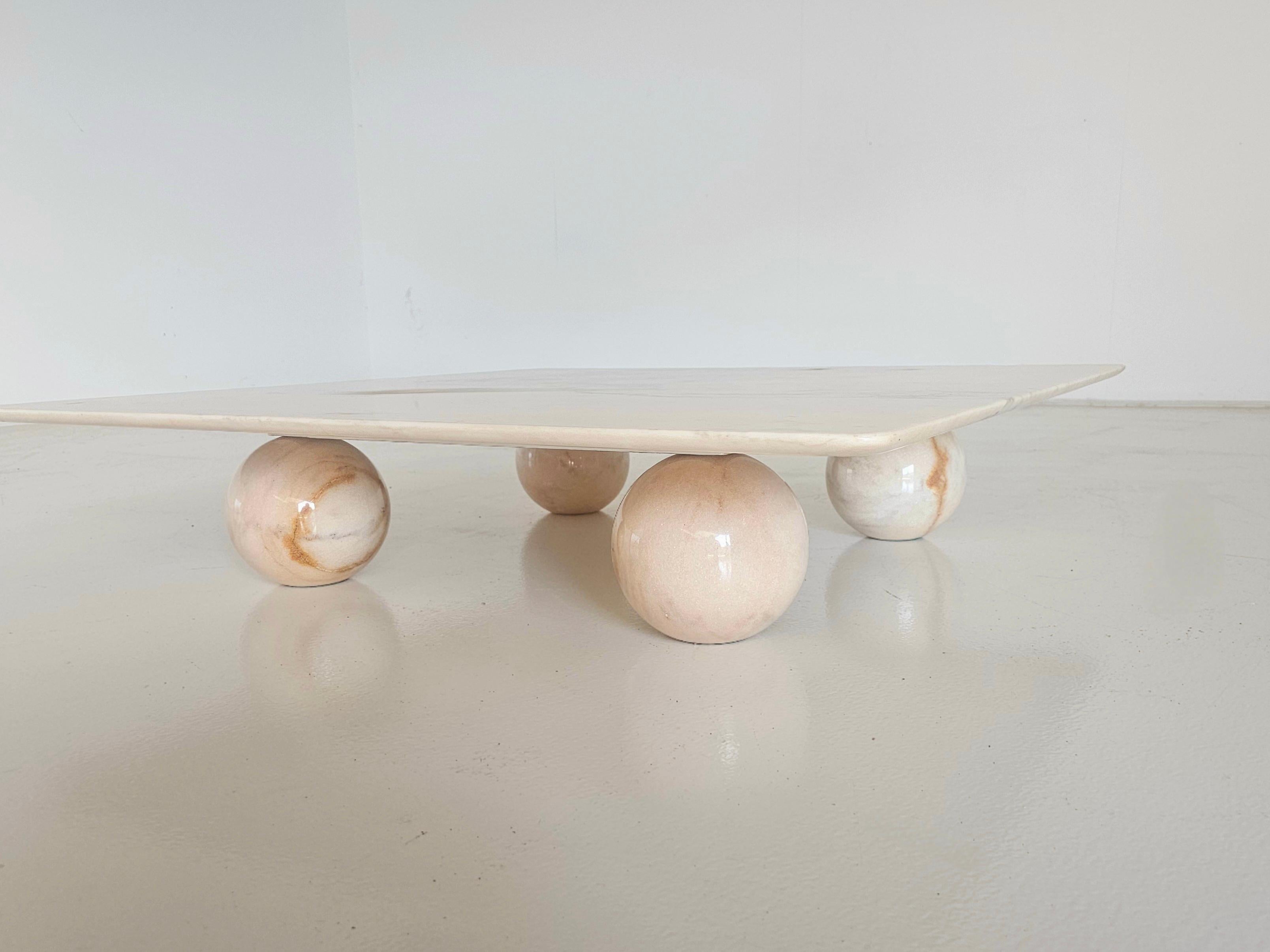 Mid Century Modern salmon pink sphere coffee table, Italy, 1970s For ...