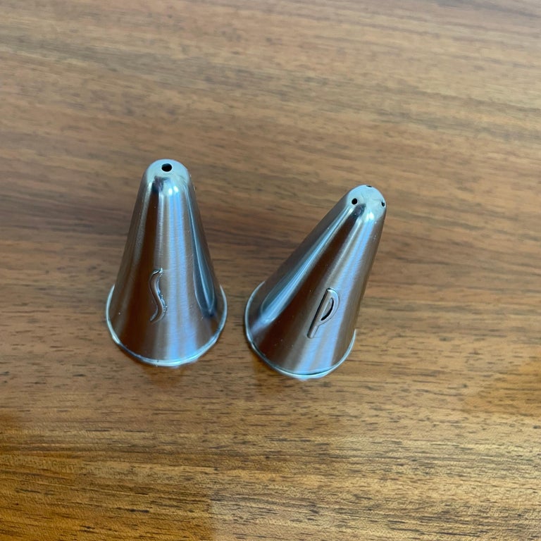 Mid Century Modern Salt and Pepper Shakers, Stainless Steel, Denmark ...