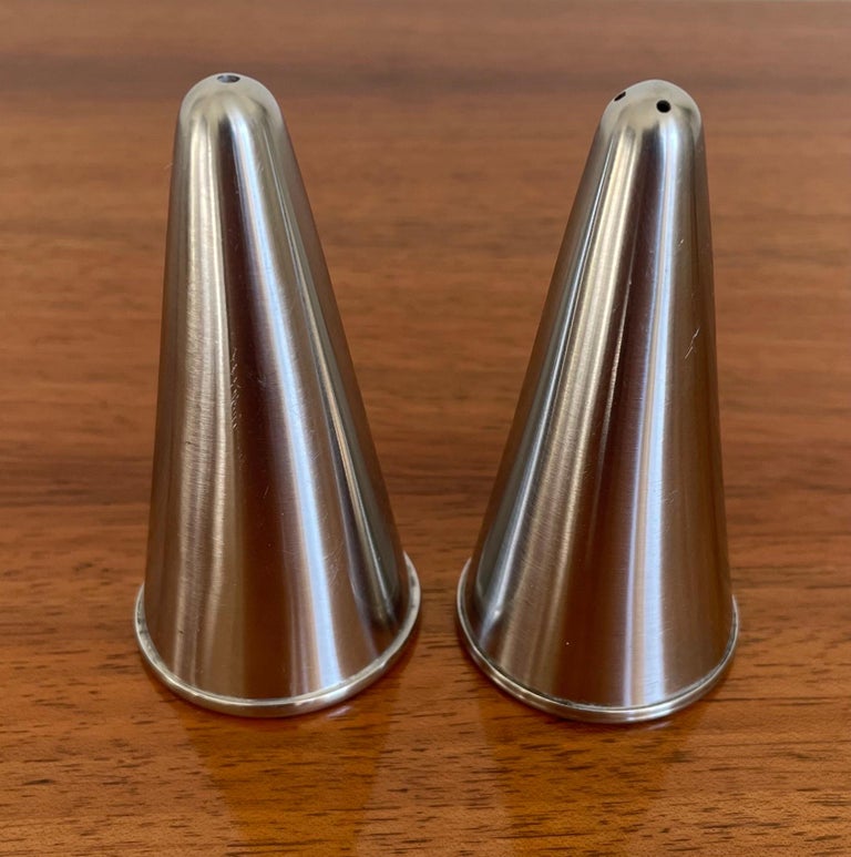 Mid Century Modern Salt and Pepper Shakers, Stainless Steel, Denmark ...