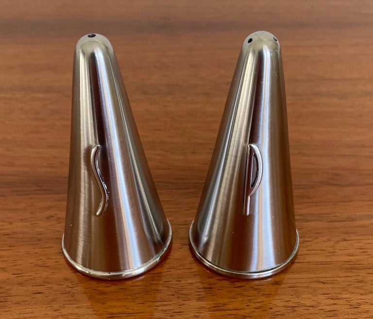 Mid Century Modern Salt and Pepper Shakers, Stainless Steel, Denmark ...