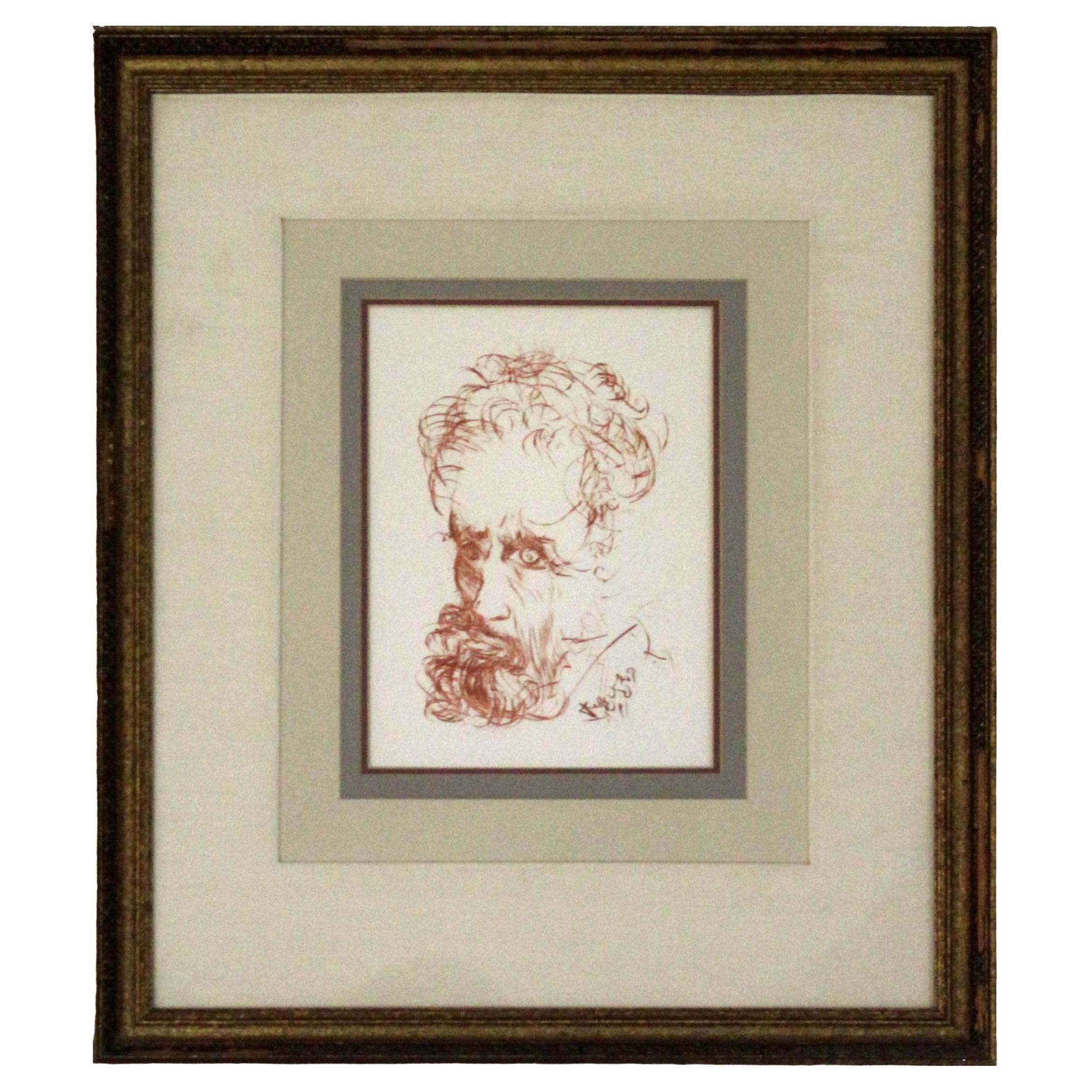 Salvador Dali "Self Portrait" Hand Signed Limited Edition Etching at ...