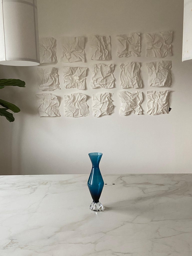 Mid-Century Modern Scandinavian Blue and Green Colored Single Stem ...