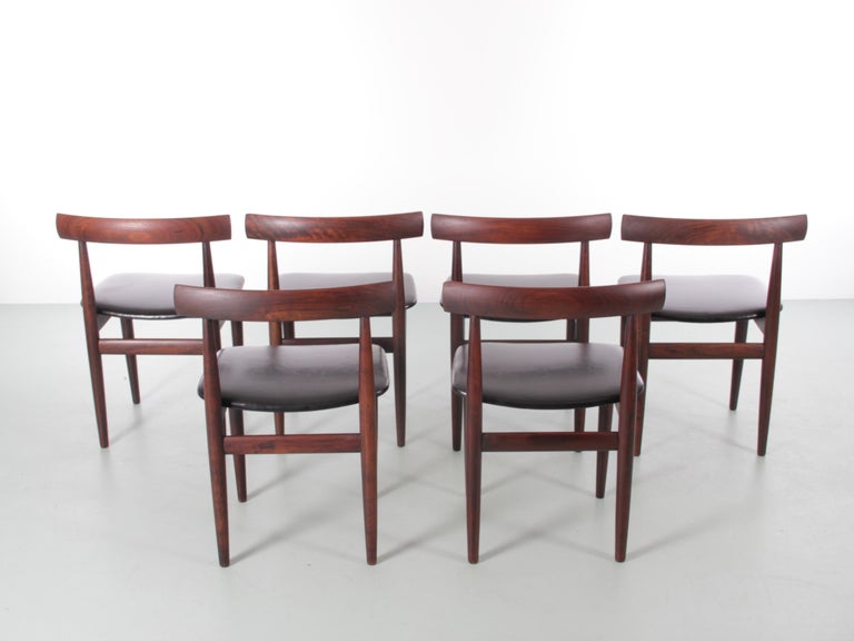 Mid-Century Modern Scandinavian Dining Set in Rosewood by Olsen with 6 ...
