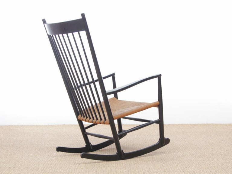Mid-Century Modern Scandinavian Rocking Chair Model J16 by Hans Wegner ...