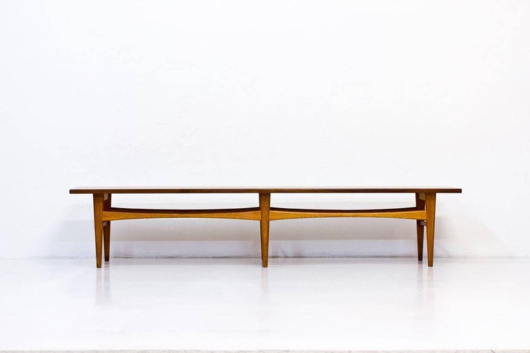Mid-Century Modern Scandinavian Teak and Oak Bench by Eric Johansson ...
