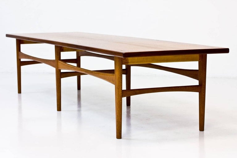 Mid-Century Modern Scandinavian Teak and Oak Bench by Eric Johansson ...