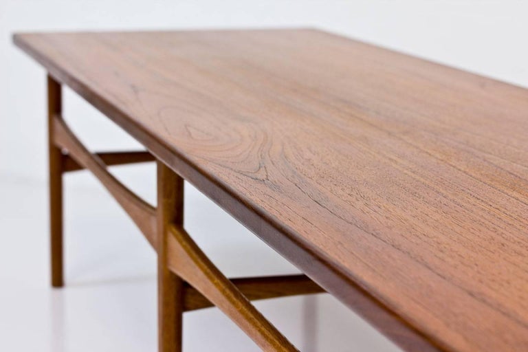 Mid-Century Modern Scandinavian Teak and Oak Bench by Eric Johansson ...