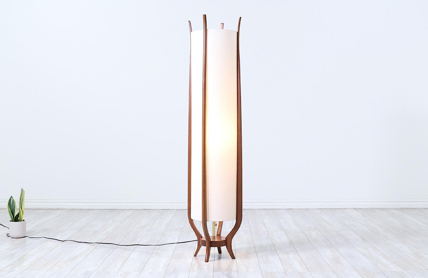 Expertly Restored - Mid-Century Modern Sculpted Floor Lamp with New ...