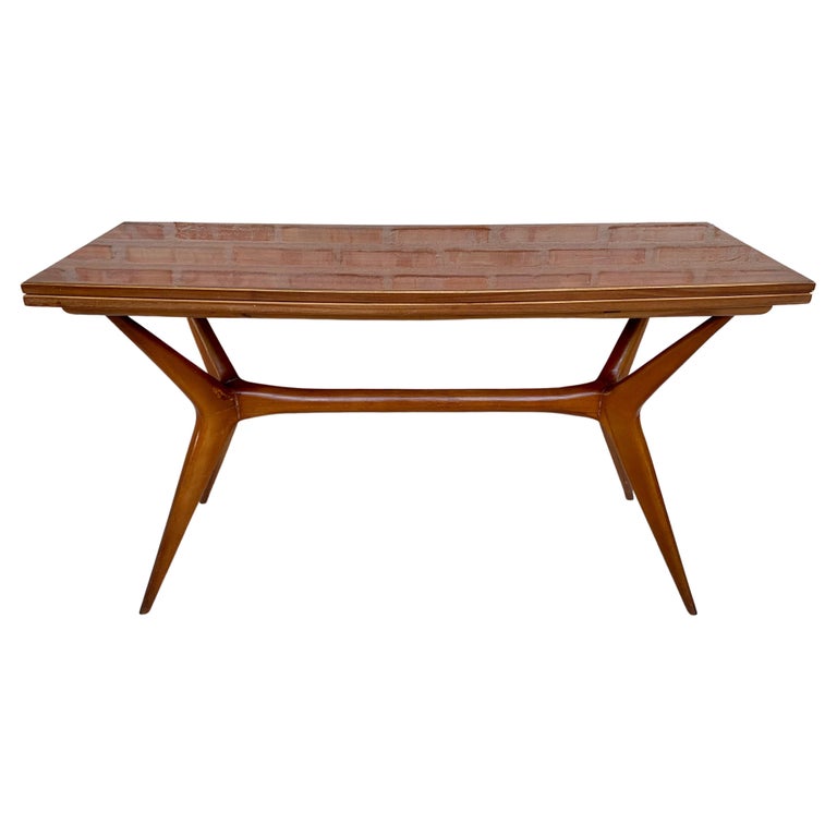 Mid-Century Modern Sculpted x Base Dining Table or Folding Console ...