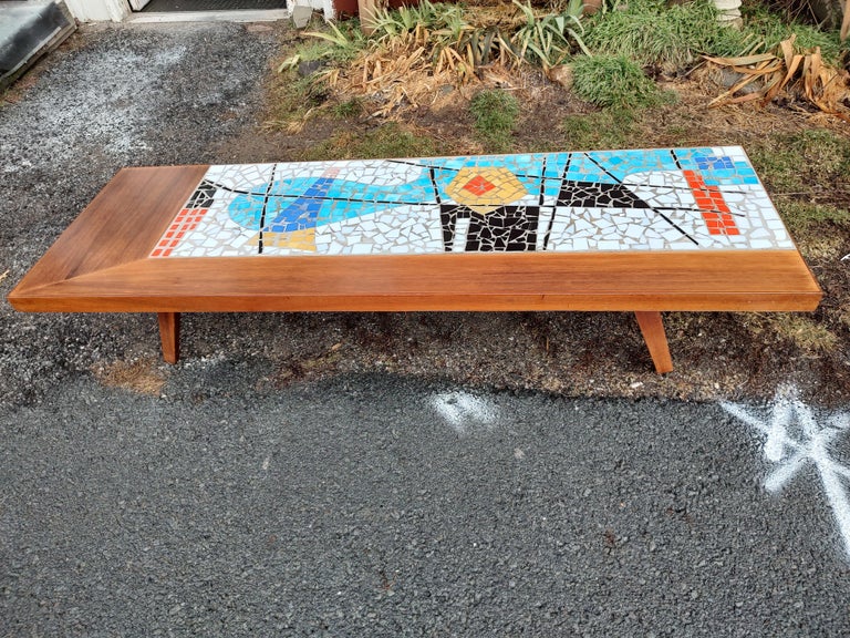 Mid-Century Modern Sculptural Abstract Mosaic Glass Tile Cocktail Table, C1955 For Sale at 1stDibs