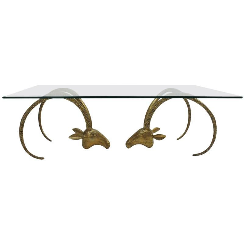 Sculptural Base Two Tier Mid Century Modern Coffee Table on Metal Ball ...