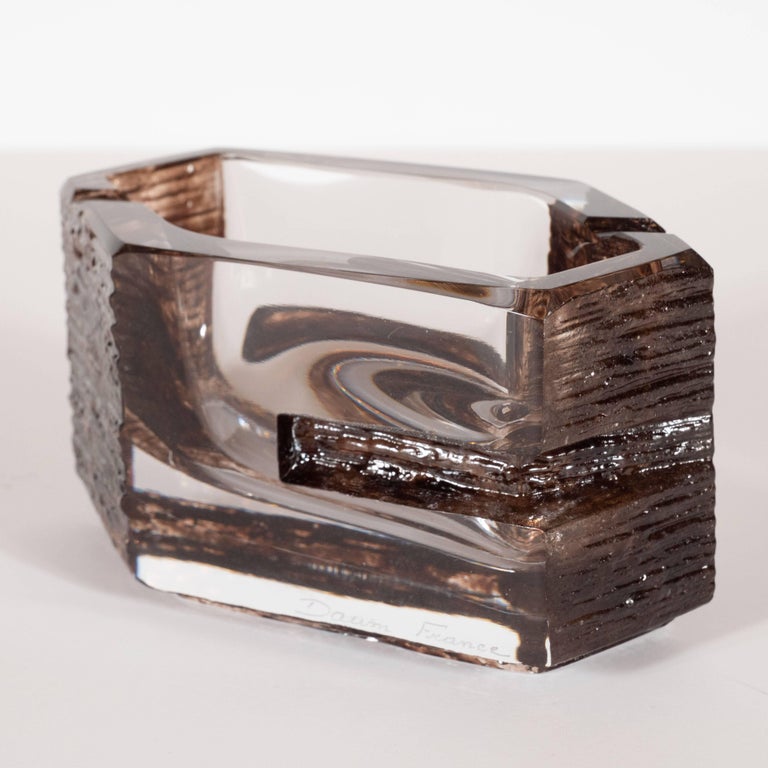 Mid-Century Modern Sculptural Hexagonal Smoked Glass Ashtray or Bowl by ...