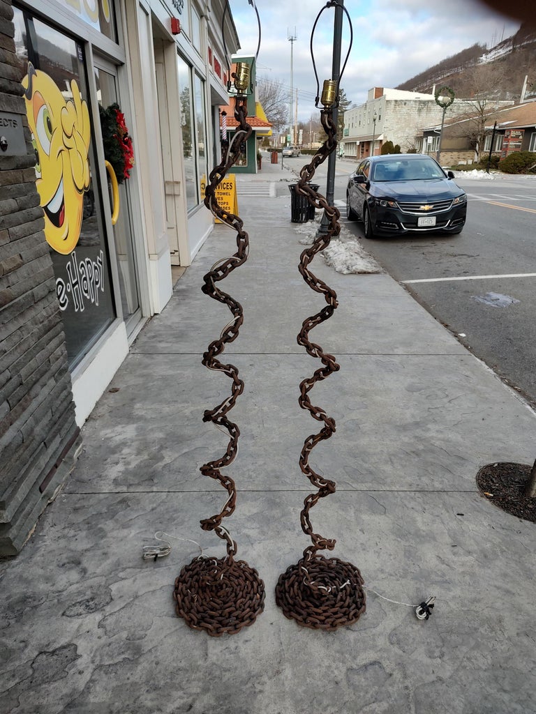 Mid-Century Modern Sculptural Iron Rope Brutalist Floor Lamps For Sale ...