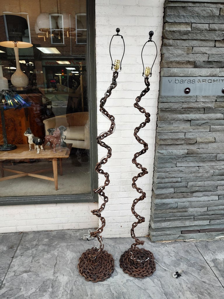 Mid-Century Modern Sculptural Iron Rope Brutalist Floor Lamps For Sale ...