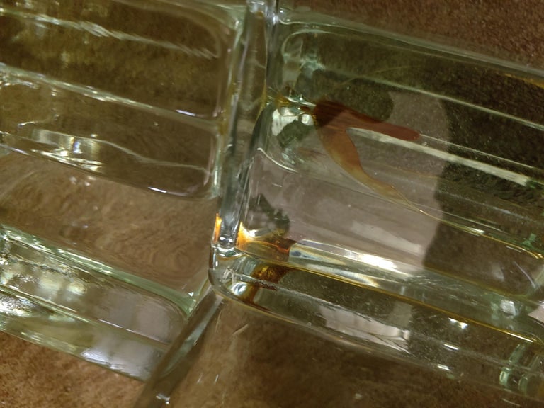 Mid-Century Modern Sculptural Italian Glass Block Cocktail Table For ...