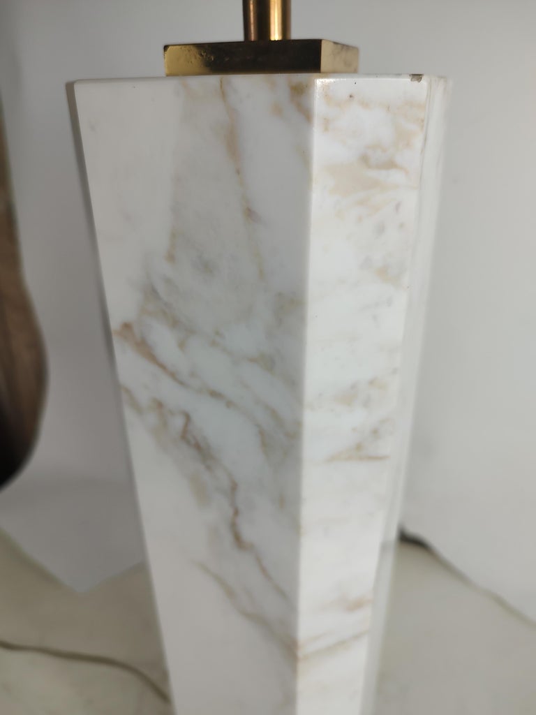 Mid-Century Modern Sculptural Octagonal Marble Table Lamp T H Robsjohn ...