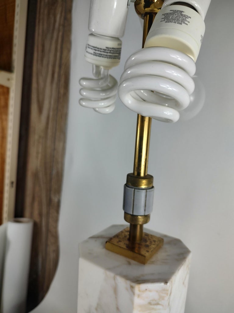 Mid-Century Modern Sculptural Octagonal Marble Table Lamp T H Robsjohn ...