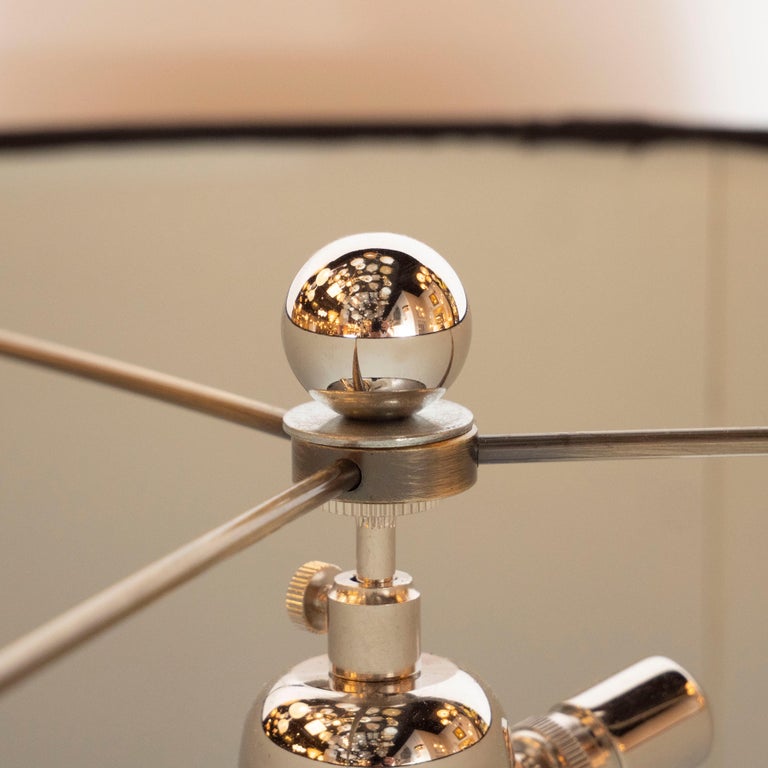 Mid-Century Modern Sculptural Silver Cerused and Brushed Aluminum Floor ...