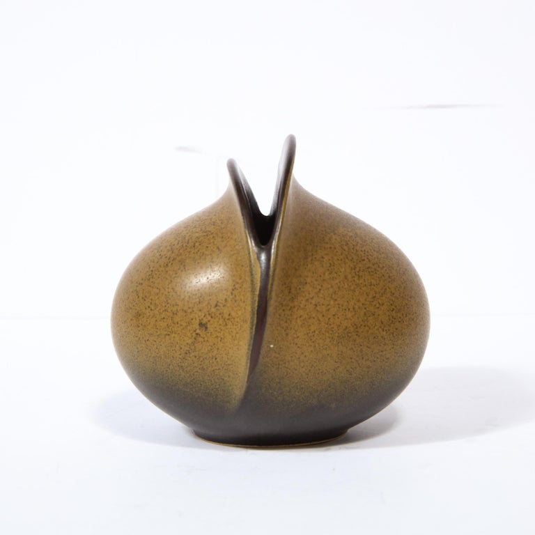 Mid-Century Modern Sculptural Spherical Vase with Ovoid Opening by ...