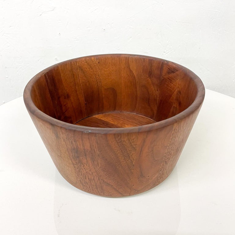 Mid-Century Modern Sculptural Staved Solid Walnut Wood Bowl For Sale at ...