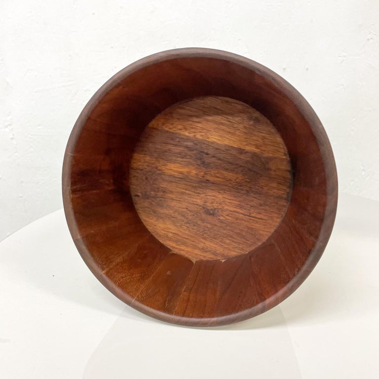 Mid-Century Modern Sculptural Staved Solid Walnut Wood Bowl For Sale at ...