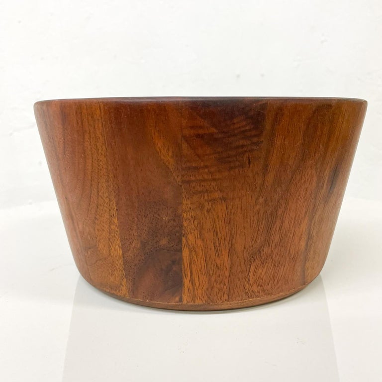 Mid-Century Modern Sculptural Staved Solid Walnut Wood Bowl For Sale at ...