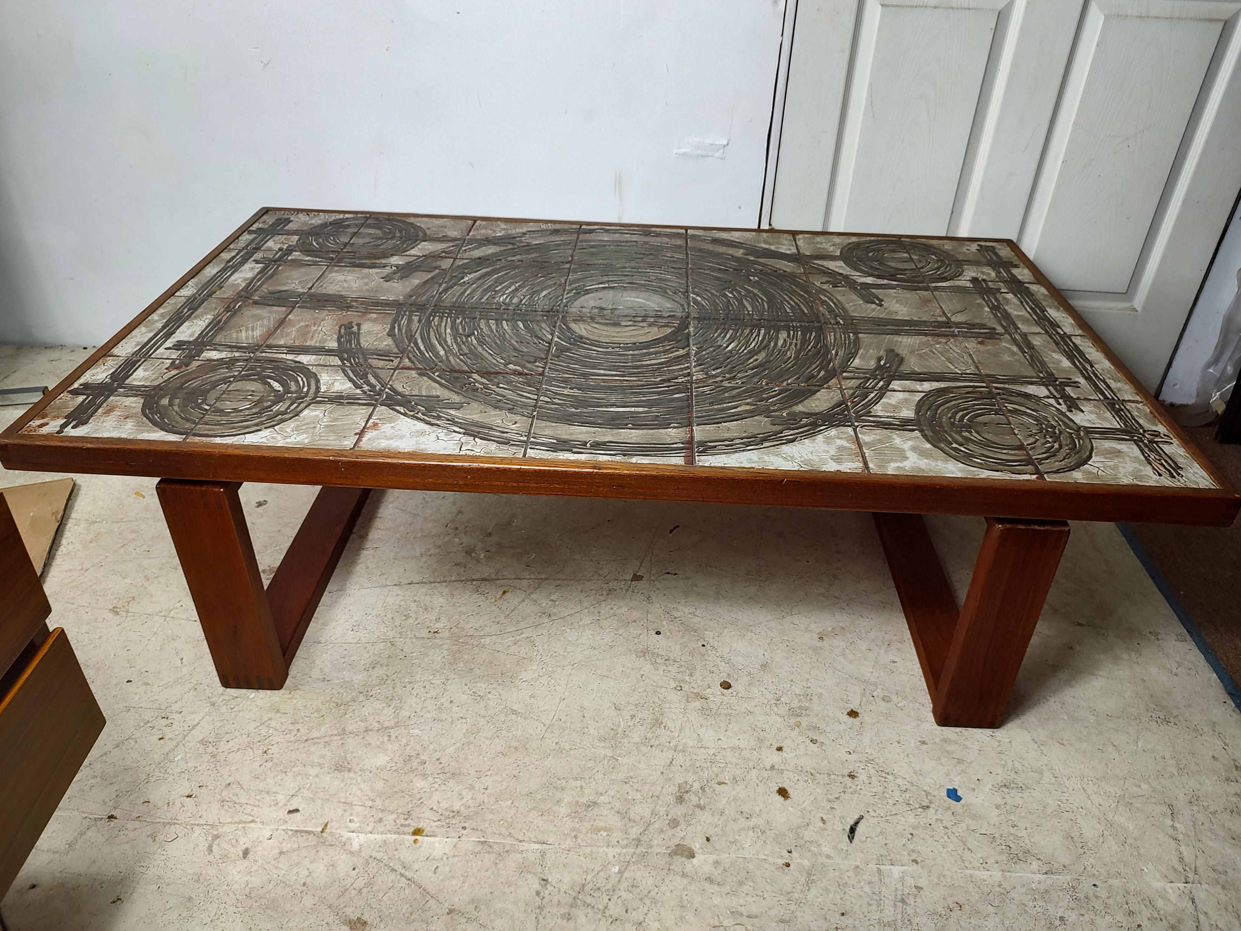 Mid-Century Modern Sculptural Tile Top Cocktail Table by Ox-Art For Sale at 1stDibs | sculptural ...