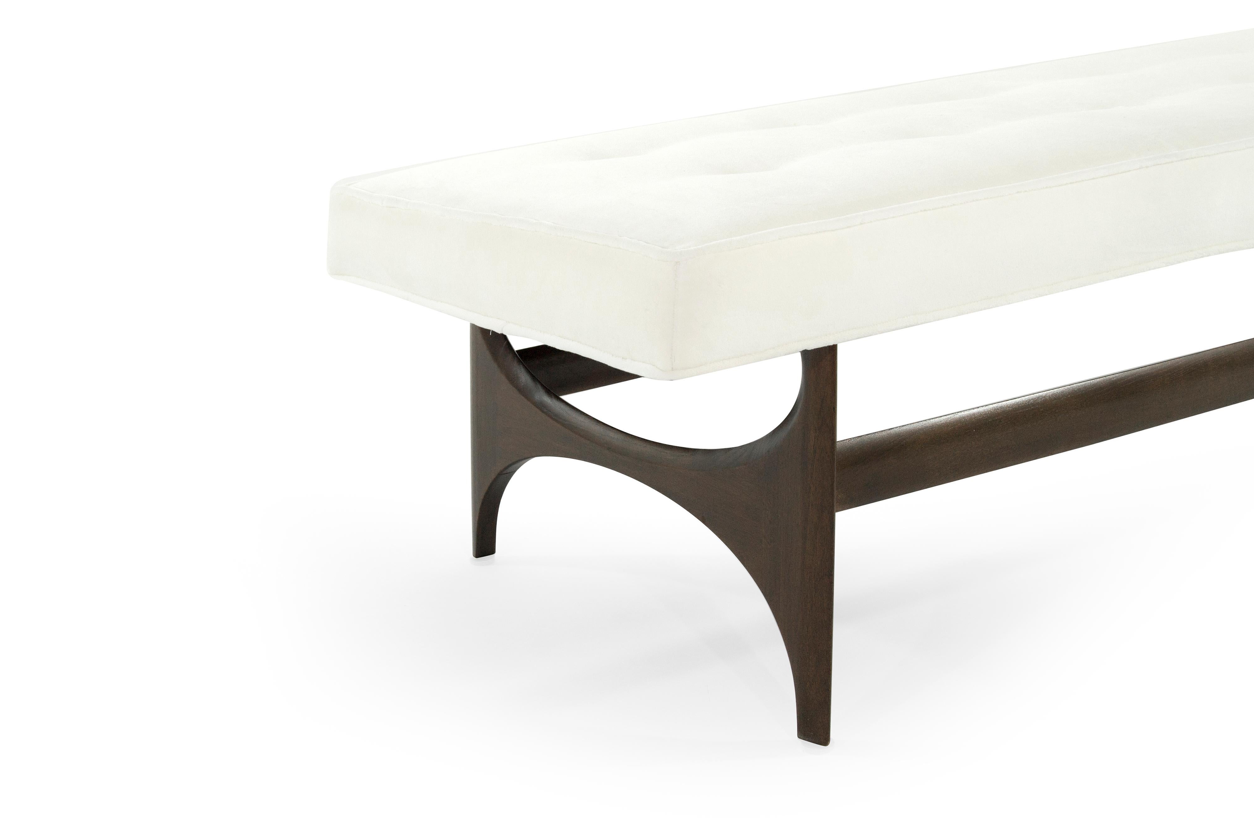 Mid-Century Modern Sculptural Walnut Bench at 1stDibs